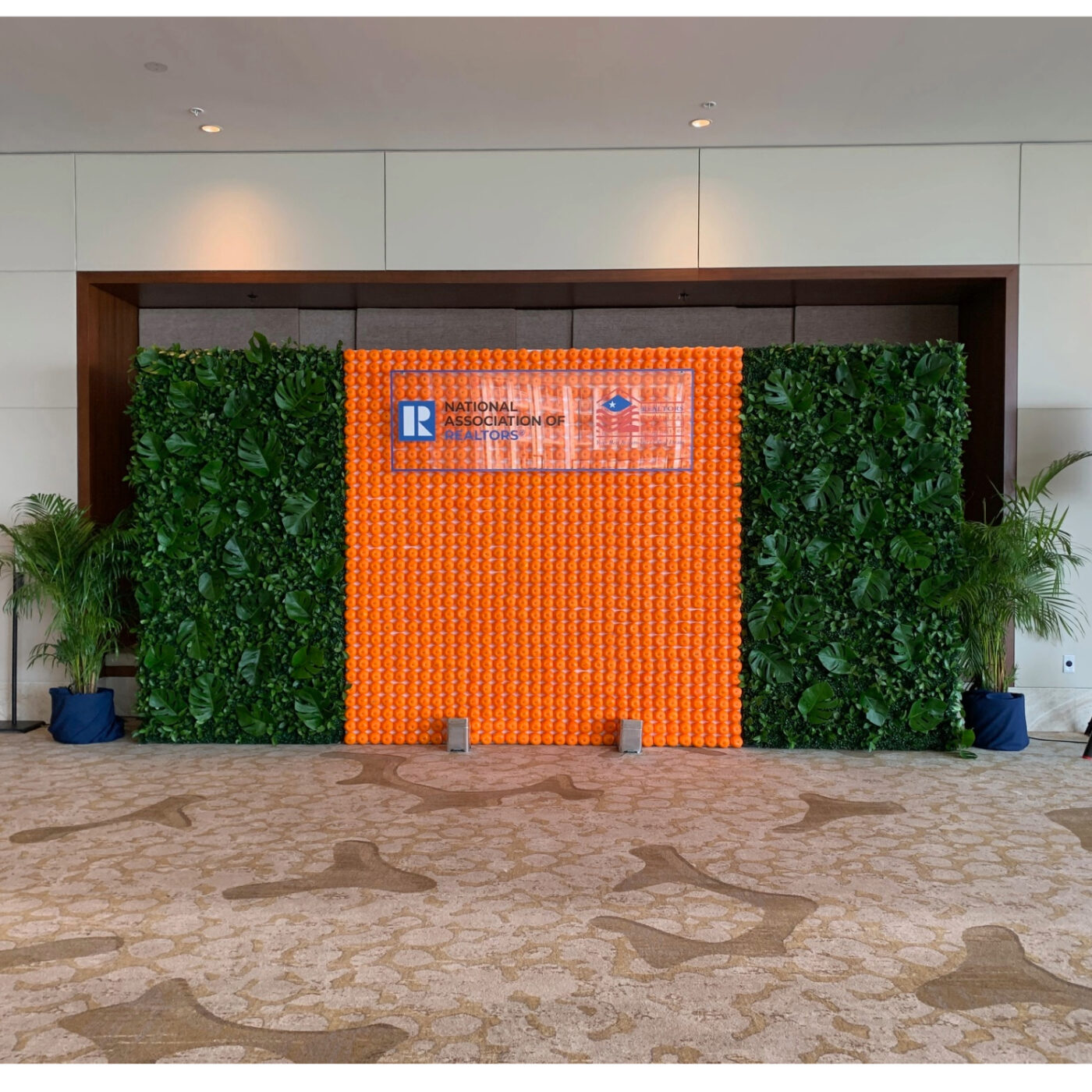 Orange/Live Wall Step & Repeat | Event Effects Group